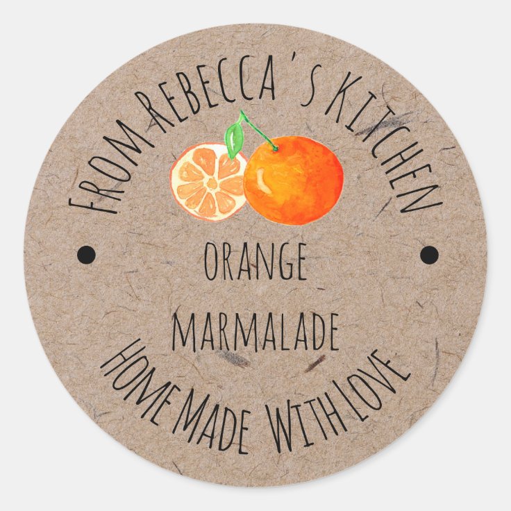 Homemade with love Orange Marmalade label | Zazzle