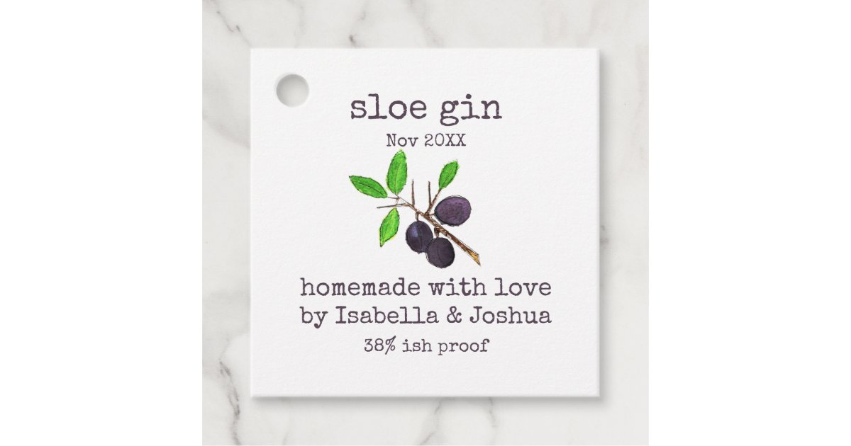 Homemade with love Sloe Gin label | Zazzle