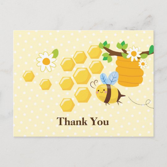 honey bee and flowers thank you card | Zazzle.co.uk