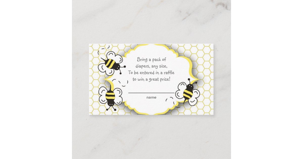 Honey or bumble bee raffle ticket or insert card | Zazzle