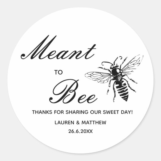 Honey Wedding Thank You Classic Round Sticker | Zazzle.co.uk