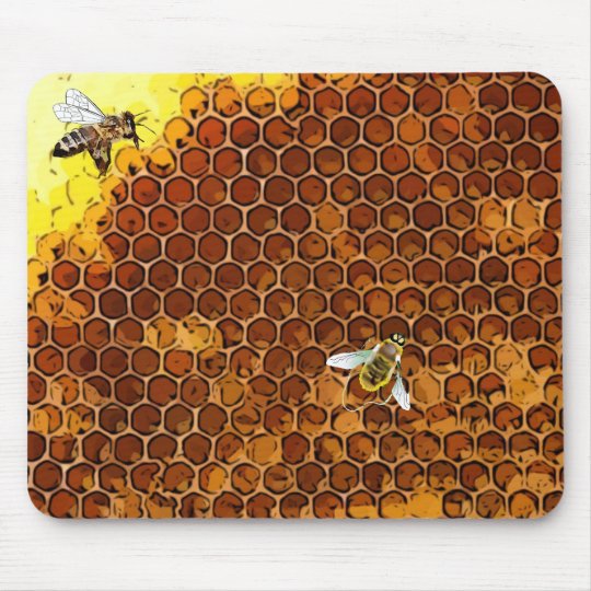 Honeycomb Beehive Honey Bee Mouse Pad | Zazzle.co.uk