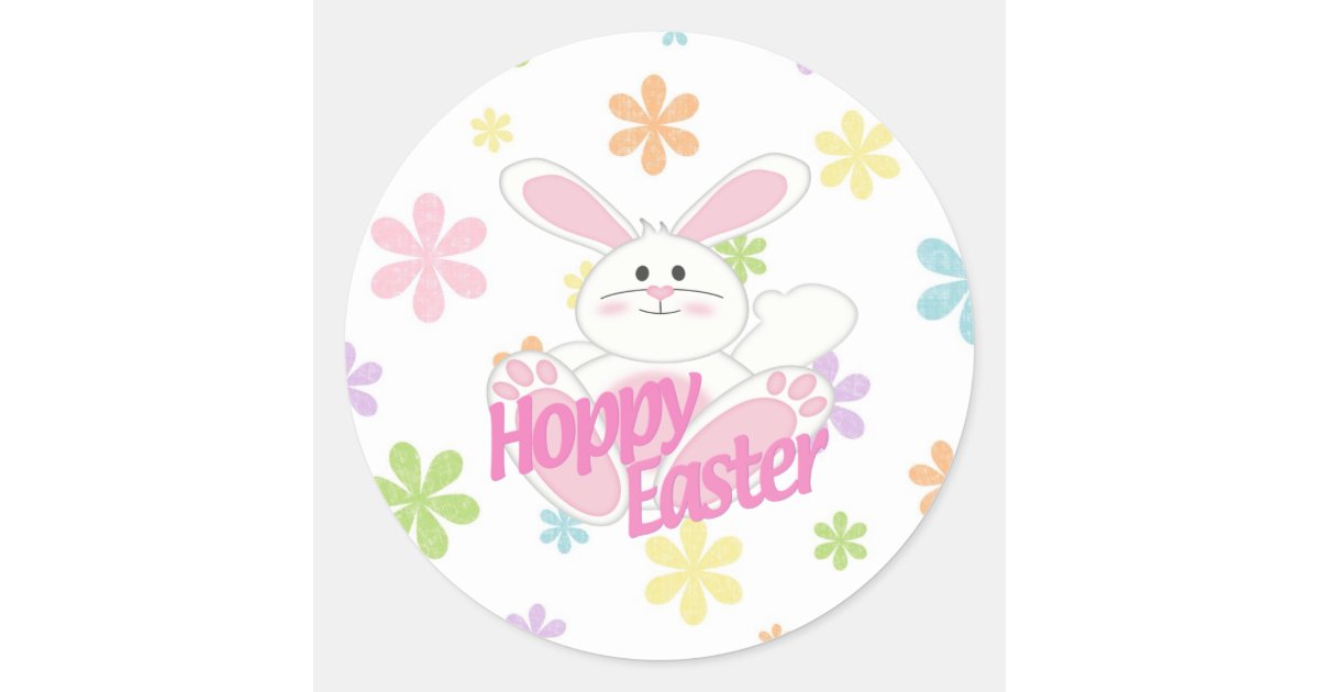 Hoppy Easter Classic Round Sticker | Zazzle