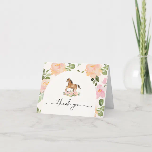Horse Baby Shower Thank You Card | Zazzle