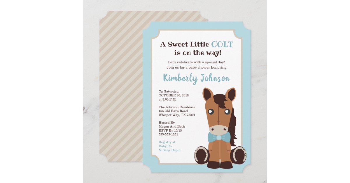 Horse Boy Baby Shower Invitation | Zazzle