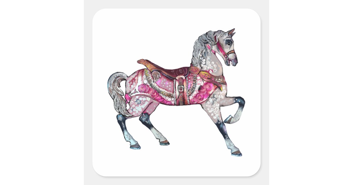 Horse carousel Sticker | Zazzle