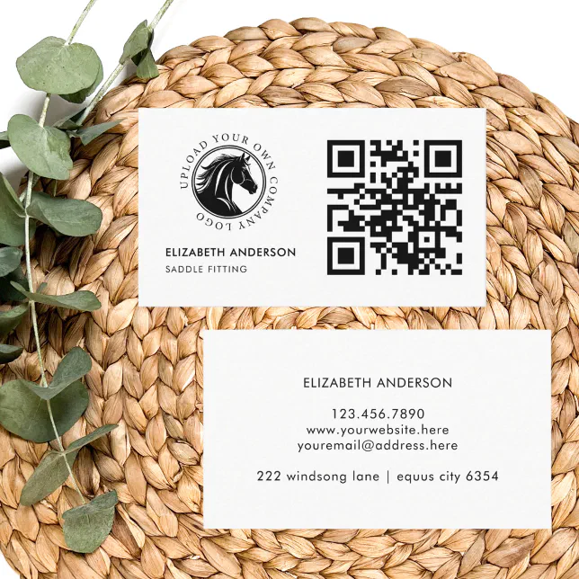 Horse Equestrian QR Code Business Logo Business Card | Zazzle