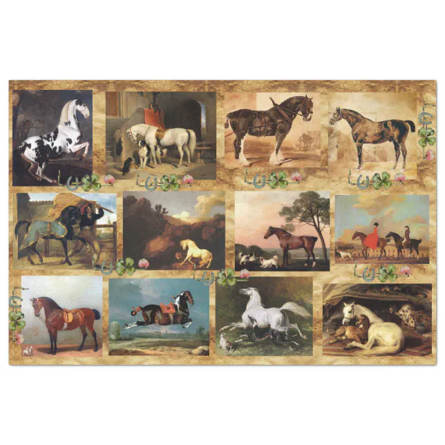 HORSES FINE ART PAINTINGS PARCHMENT,HORSE SHOES TISSUE PAPER | Zazzle