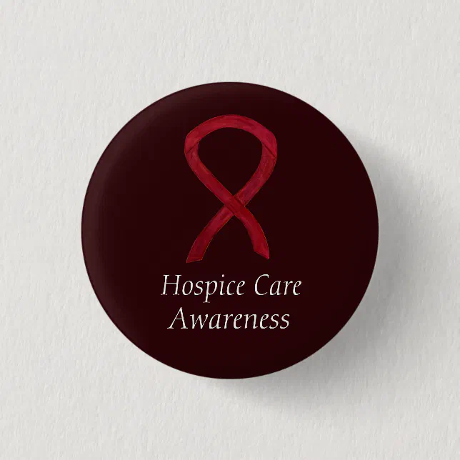 Hospice Care Awareness Ribbon Custom Pins | Zazzle