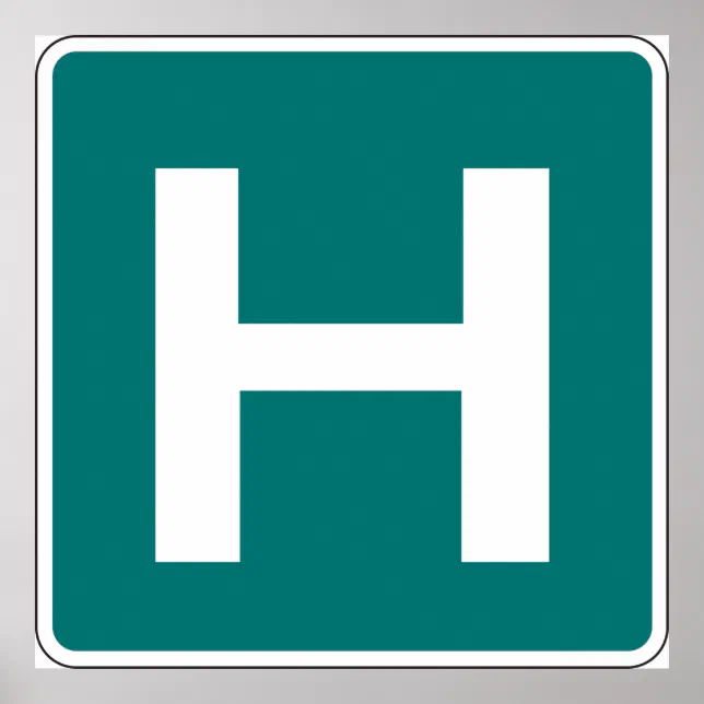 Hospital Road Sign Emergency Medical Facility | Zazzle