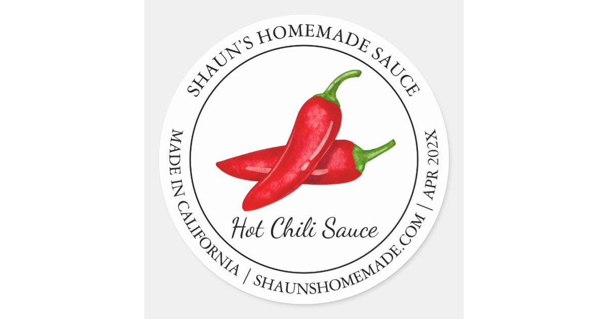 Hot Chilli Sauce Modern label | Zazzle