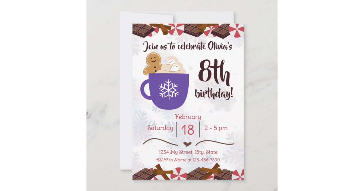 Hot Cocoa Birthday Party Invitation | Zazzle
