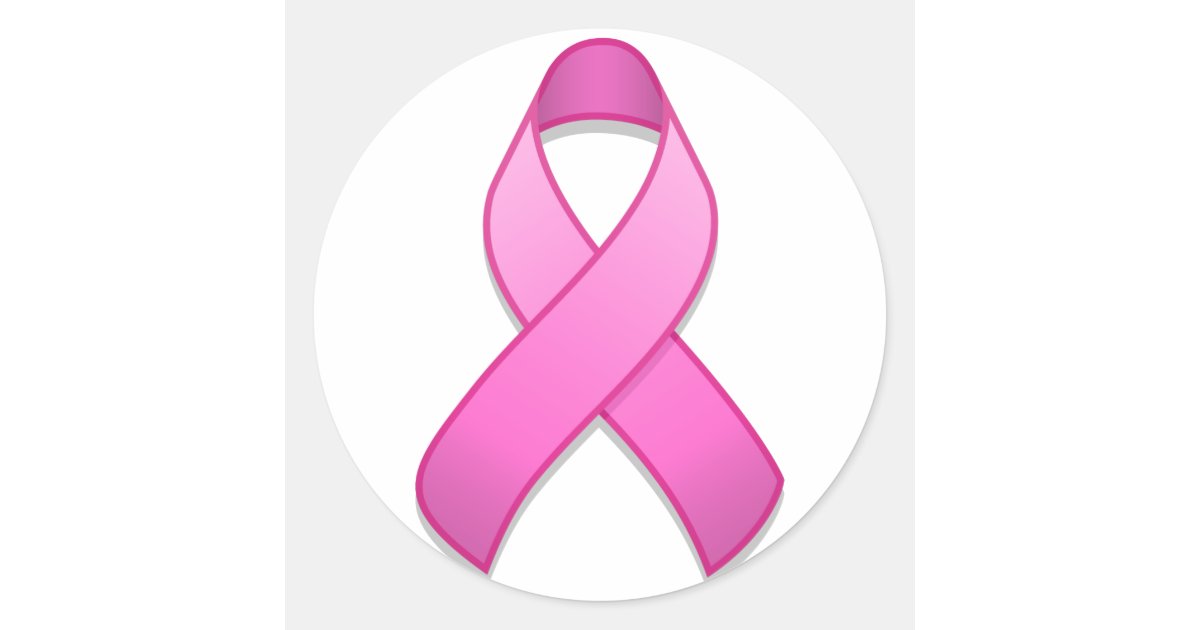Hot Pink Awareness Ribbon Round Sticker | Zazzle