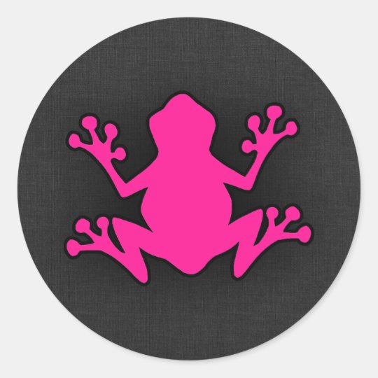 Hot Pink Frog Classic Round Sticker | Zazzle.co.uk