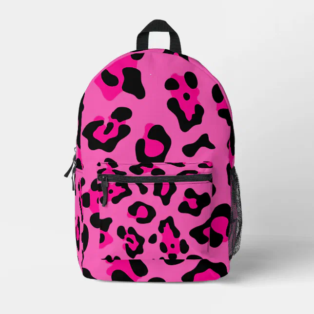 hot pink leopard print animal cheetah pattern printed backpack | Zazzle