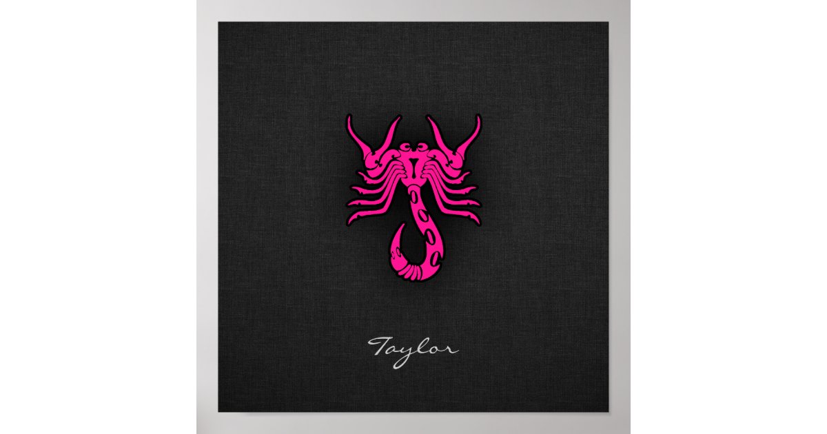 Hot Pink Scorpio Scorpion Zodiac Sign | Zazzle