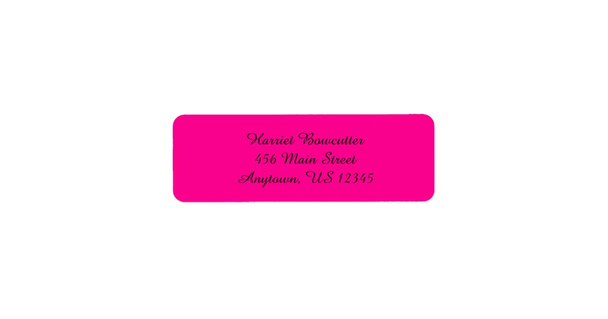 Hot Pink Simple Plain Return Address Labels | Zazzle