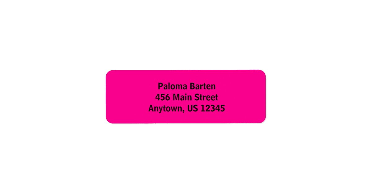 Hot Pink Simple Plain Return Address Labels | Zazzle