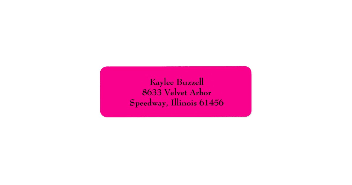 Hot Pink Simple Plain Return Address Labels | Zazzle