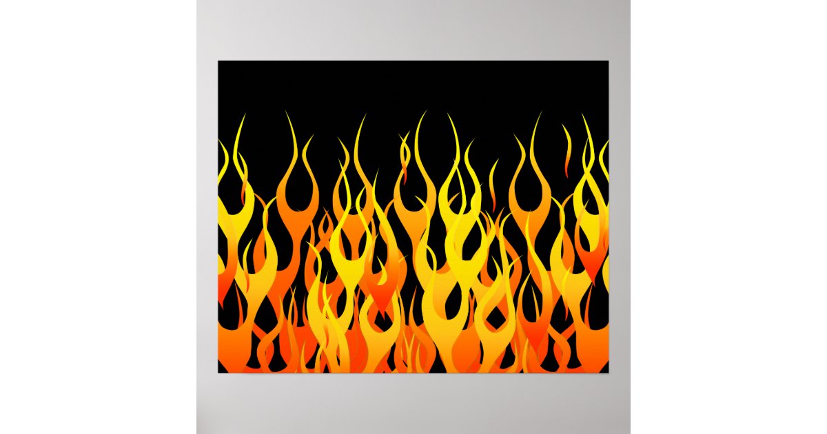Hot Racing Flames Graphic Poster | Zazzle