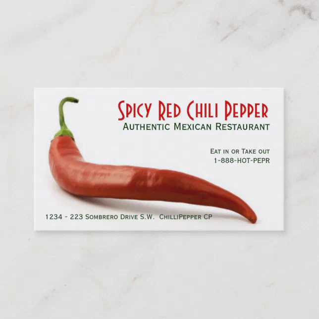 Hot Red Chilli Pepper Business Card | Zazzle