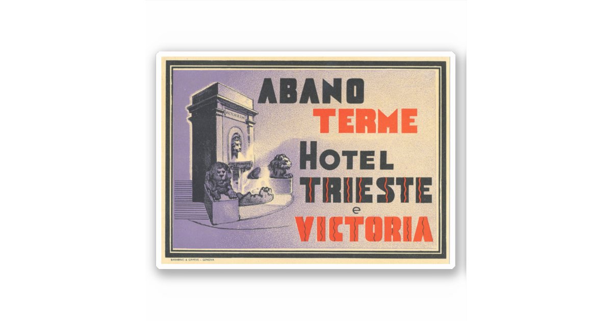Hotel Trieste Victoria Sticker | Zazzle