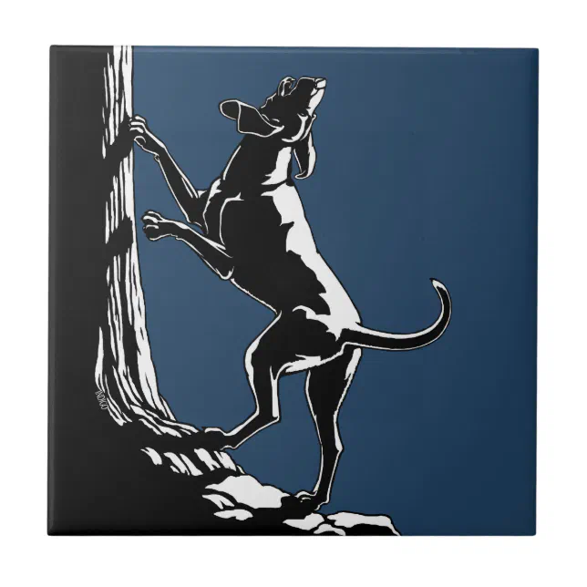 Hound Dog Art Ceramic Tile Hunting Dog Decor | Zazzle