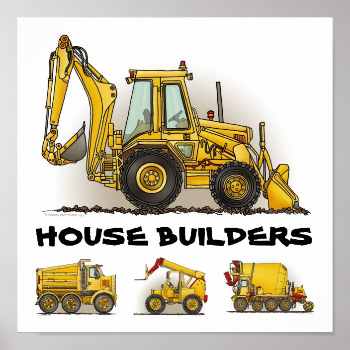 House Builders Construction Poster Print | Zazzle.co.uk