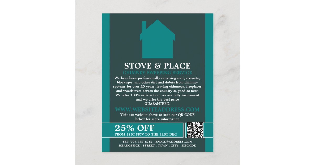 House Logo, Chimney Sweeping Service Flyer | Zazzle