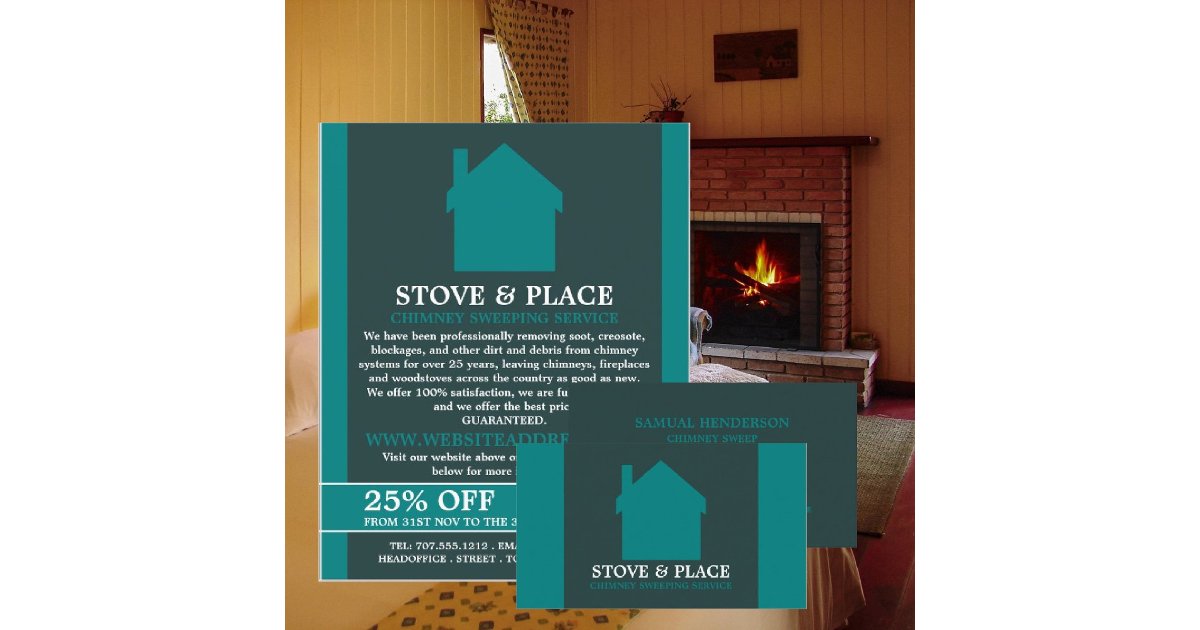 House Logo, Chimney Sweeping Service Flyer | Zazzle