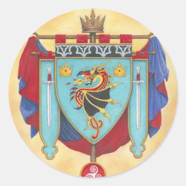 House of Pendragon Banner Classic Round Sticker | Zazzle