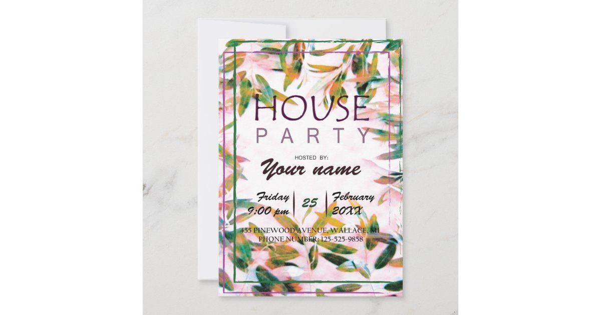 HOUSE PARTY - invitation card | Zazzle