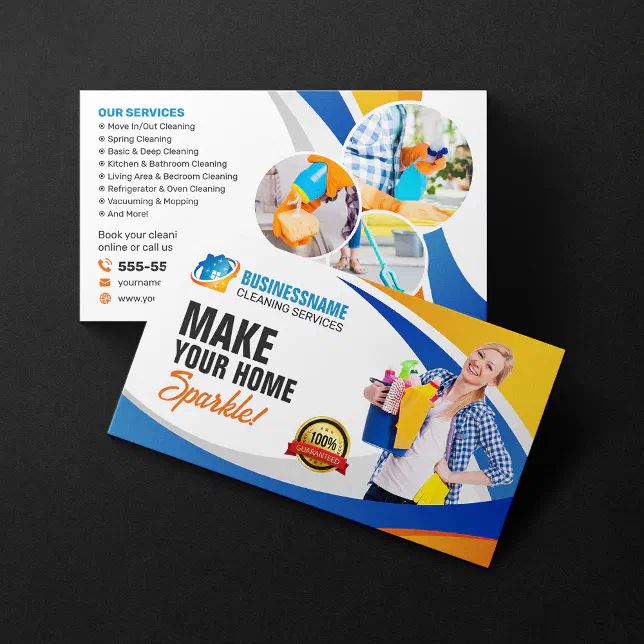 Housekeeper House Office Cleaning Maid Service Business Card | Zazzle
