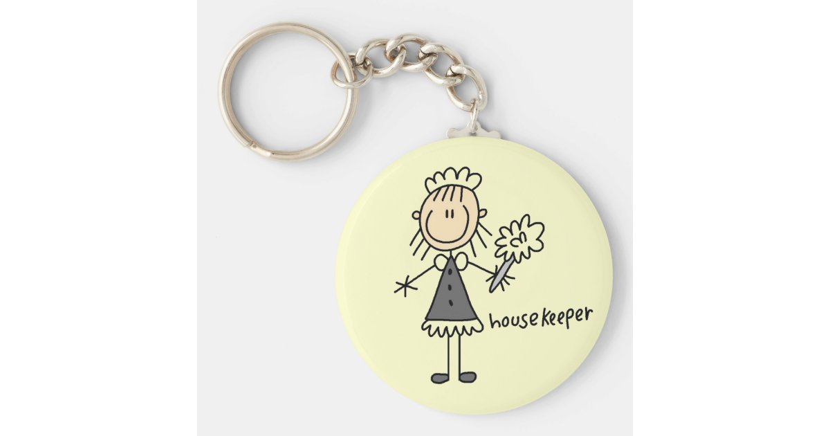 Housekeeper Stick Figure Key Ring | Zazzle.co.uk