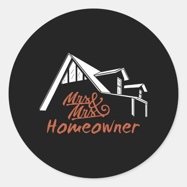 Housewarming party Mr & Mrs Homeowner Classic Round Sticker | Zazzle