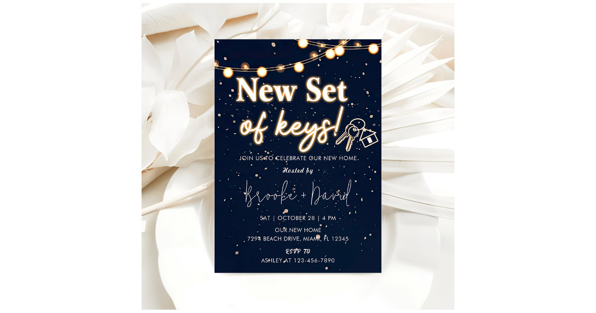 Housewarming Party New Set Of Keys Invitation | Zazzle
