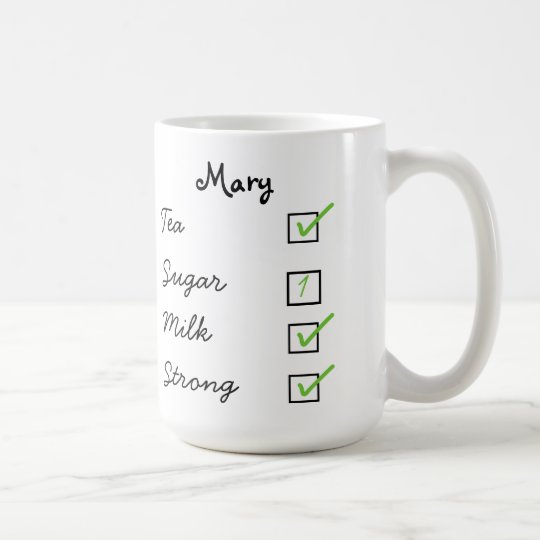 How do you like your tea personalised tick box mug | Zazzle.co.uk