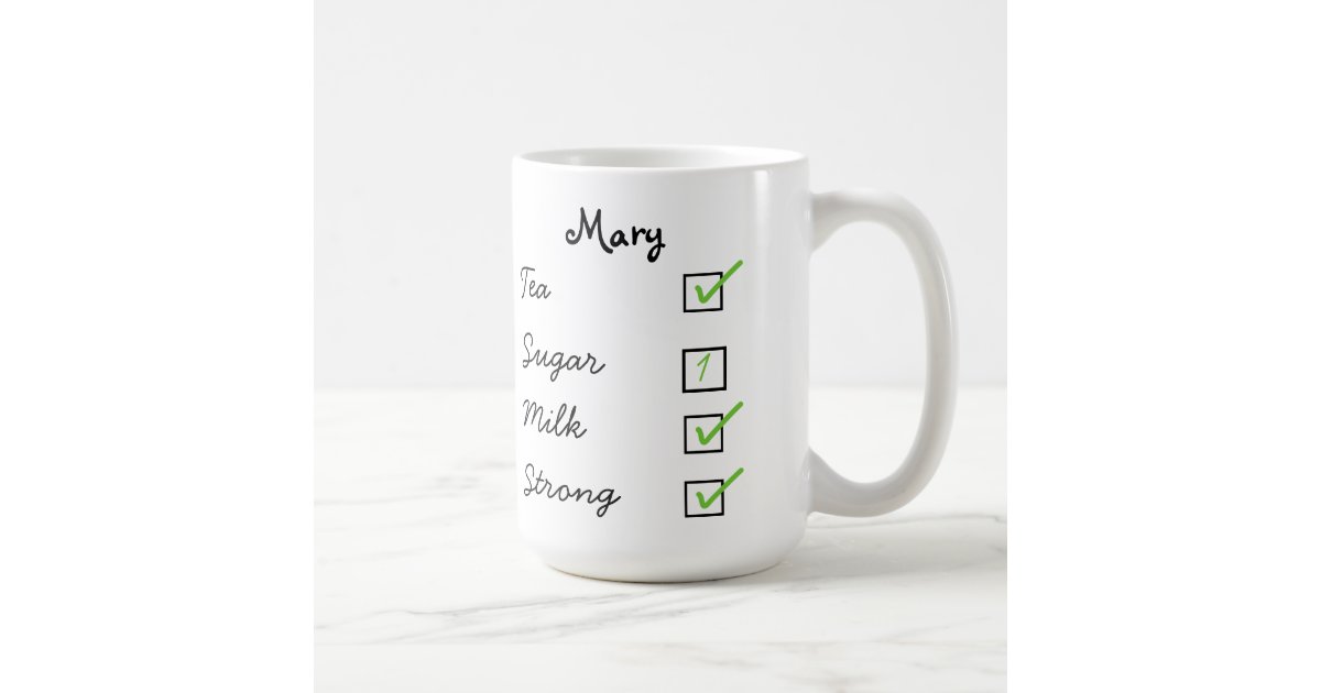 How do you like your tea personalised tick box mug | Zazzle