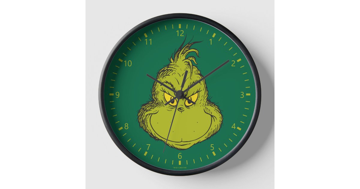How Grinch Stole Christmas Classic Grinch Clock | Zazzle