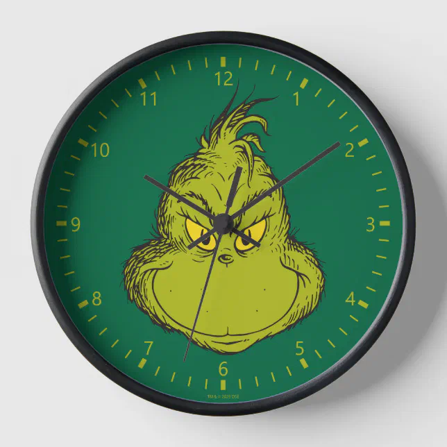 How Grinch Stole Christmas Classic Grinch Clock | Zazzle