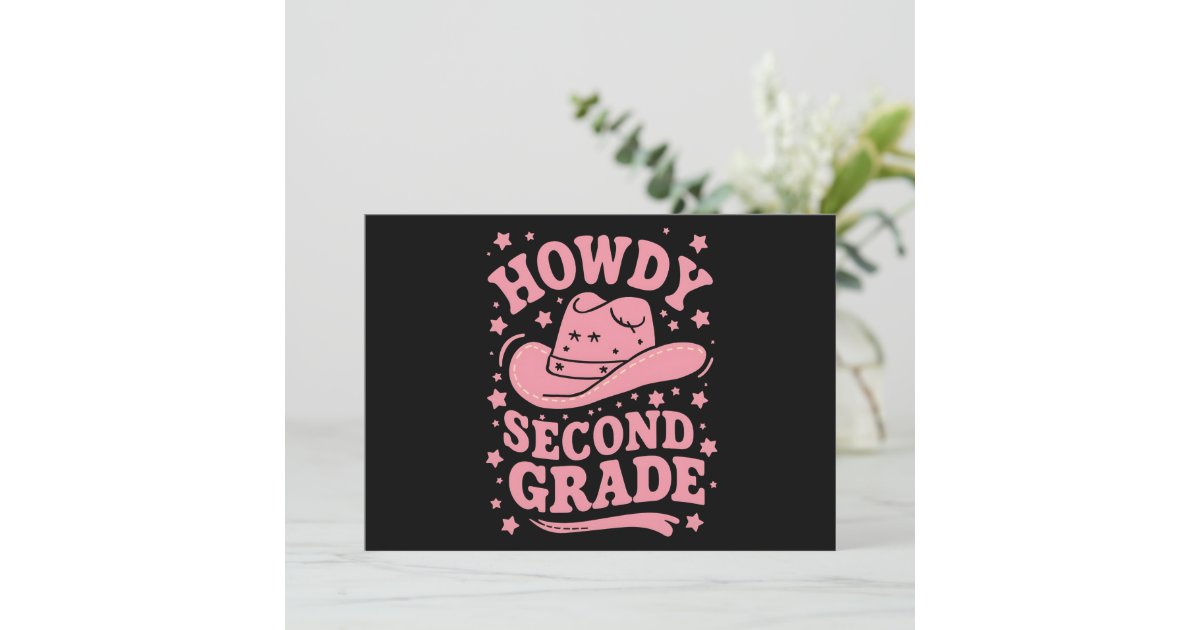 Howdy 2nd Grade Cowboy Cowgirl Back To School Invitation | Zazzle