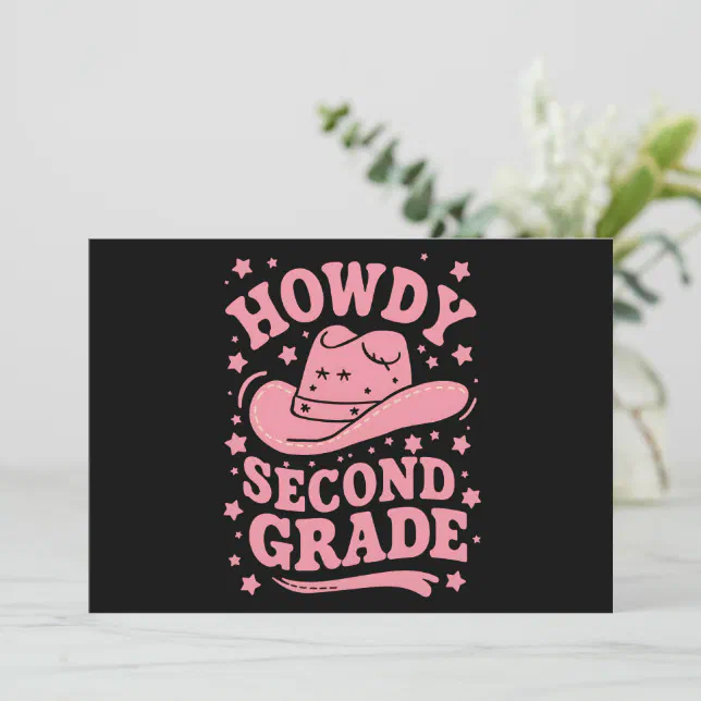 Howdy 2nd Grade Cowboy Cowgirl Back To School Invitation | Zazzle