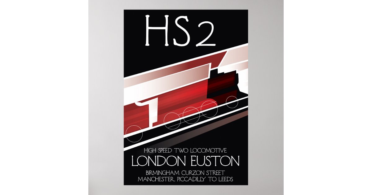 HS2 vintage train poster, Poster | Zazzle