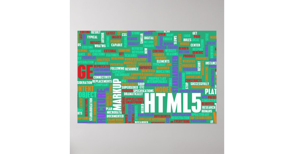 HTML 5 or HTML5 Poster | Zazzle