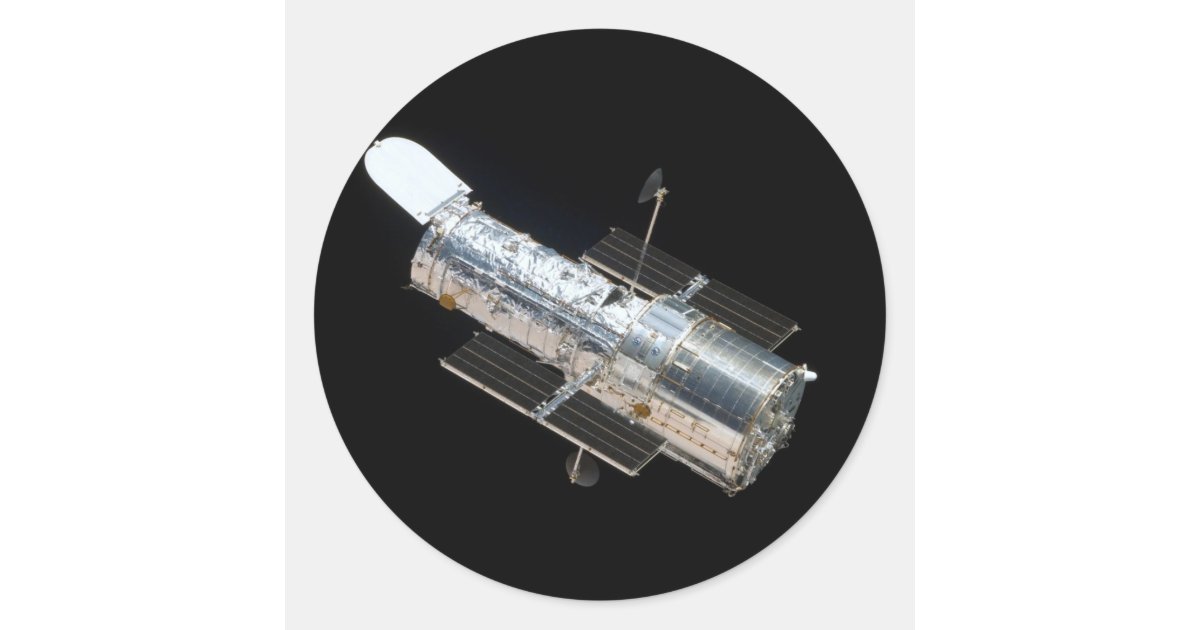 Hubble telescope classic round sticker | Zazzle
