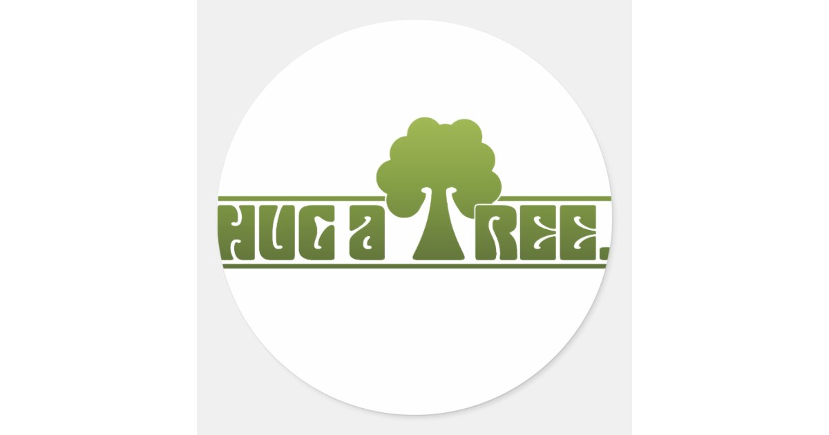 Hug a Tree Classic Round Sticker | Zazzle