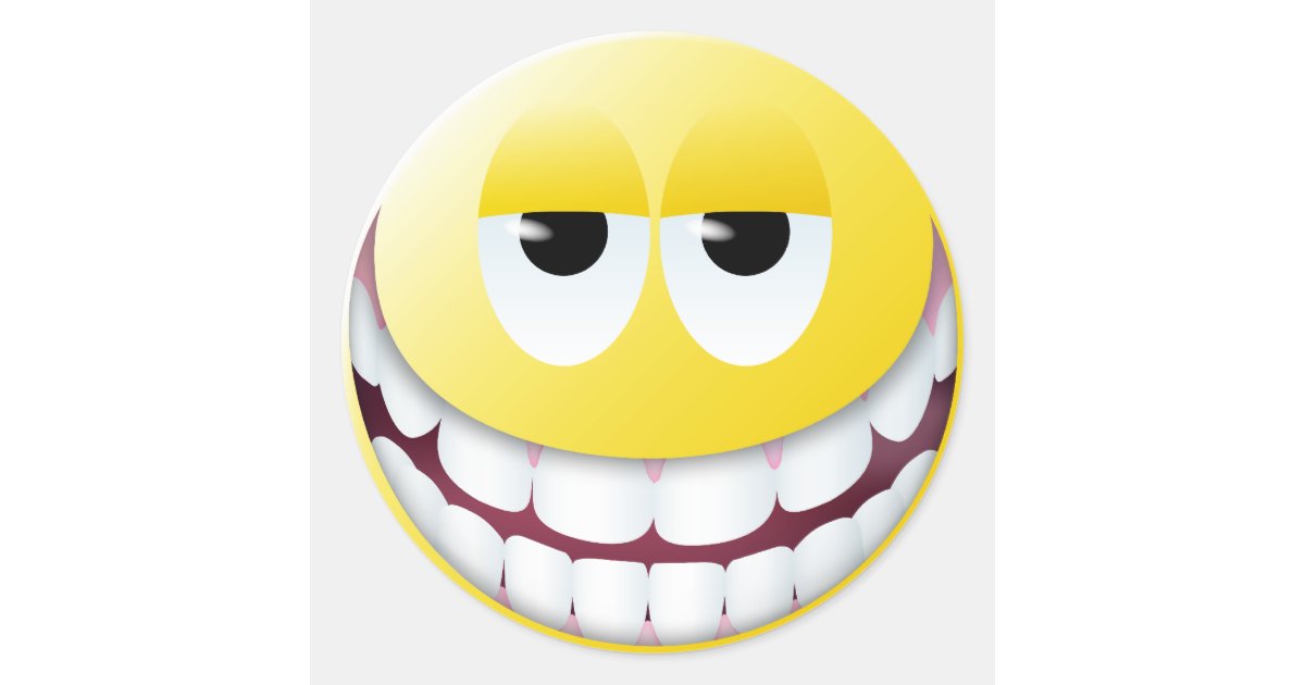 Huge Smile Face Classic Round Sticker | Zazzle