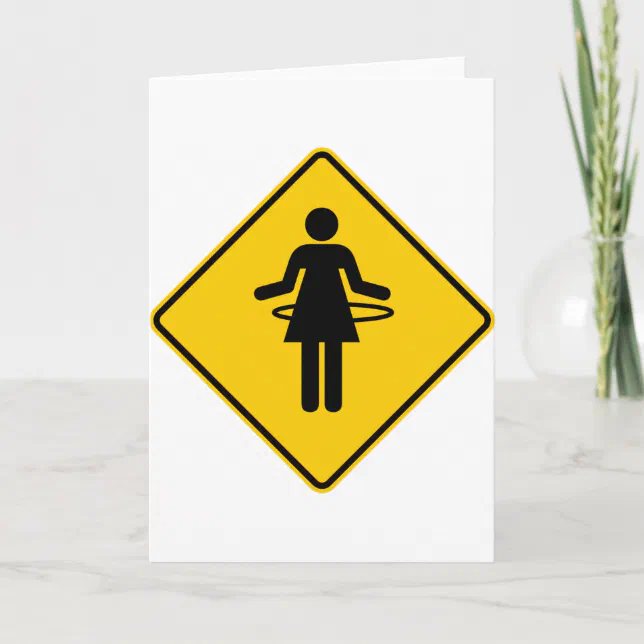 Hula Hoop Zone Highway Sign Card | Zazzle