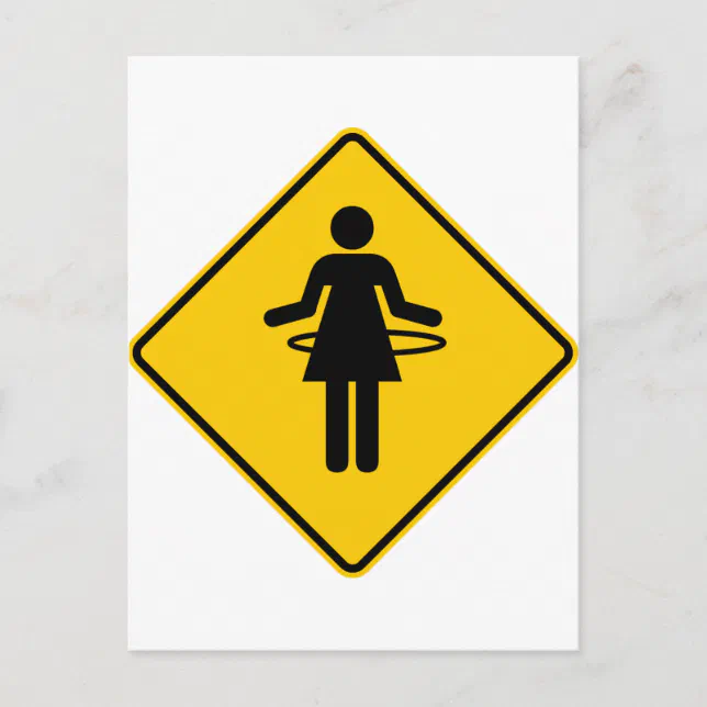 Hula Hoop Zone Highway Sign Postcard | Zazzle