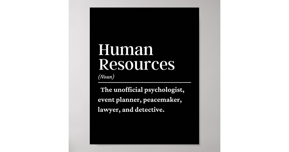 Human resources definition poster | Zazzle